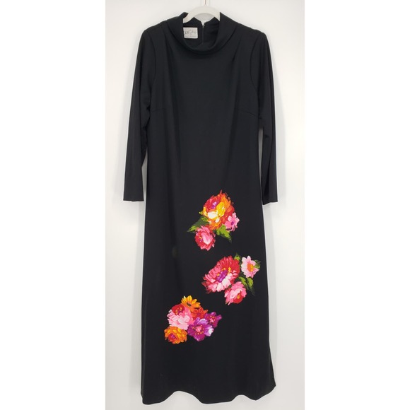 Vintage | Dresses | Vintage 6s Edith Flagg Maxi Dress Xl Floral Jackie ...